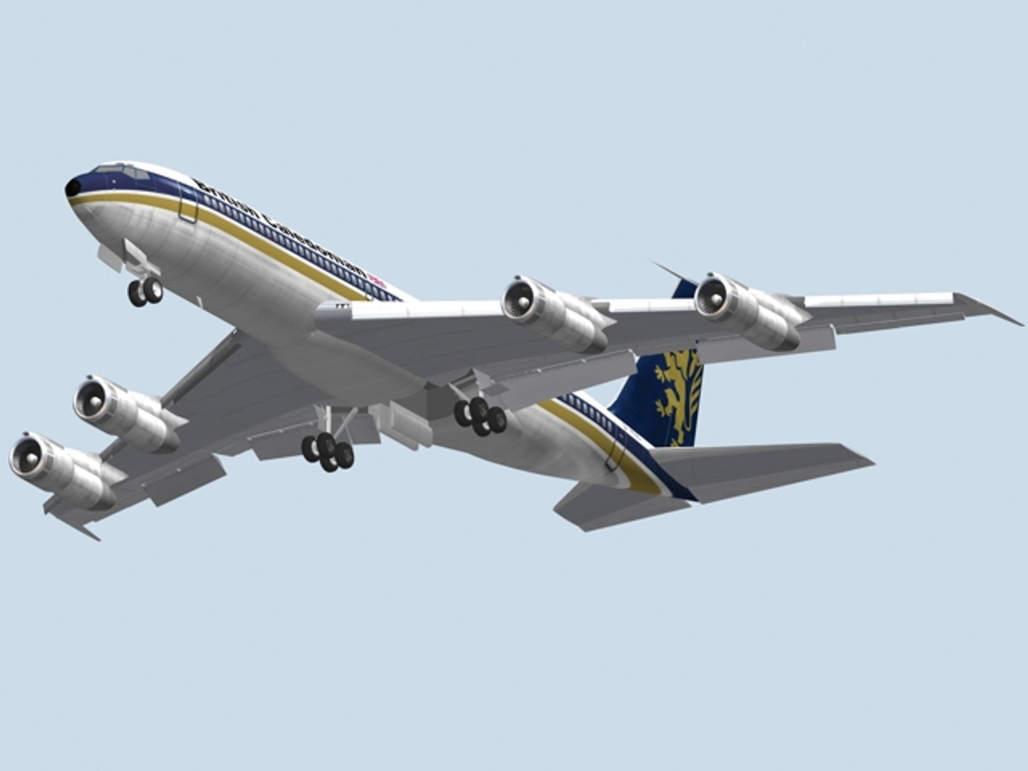 3d B 707-300 British Caledonian Model