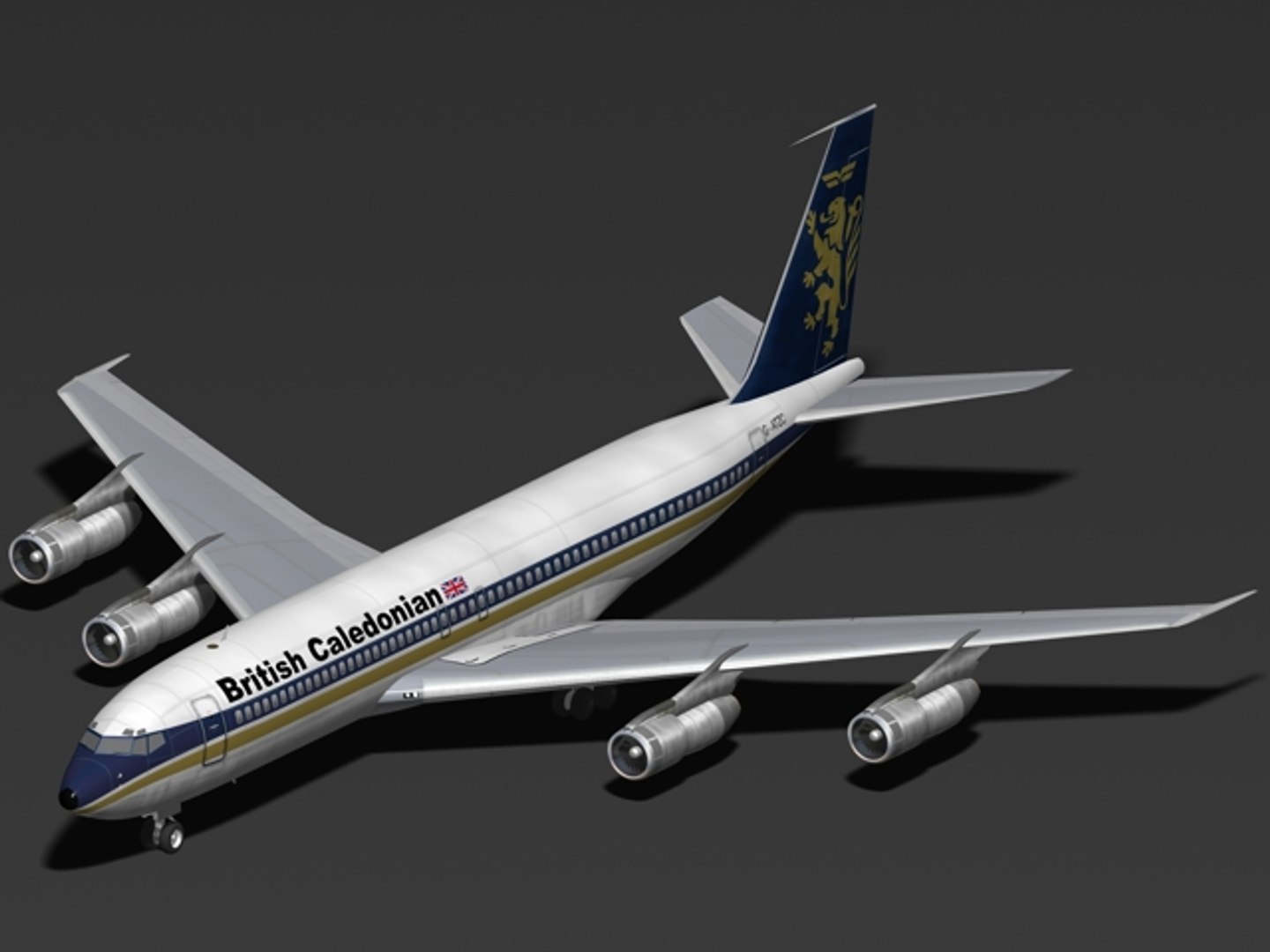 3d B 707-300 British Caledonian Model