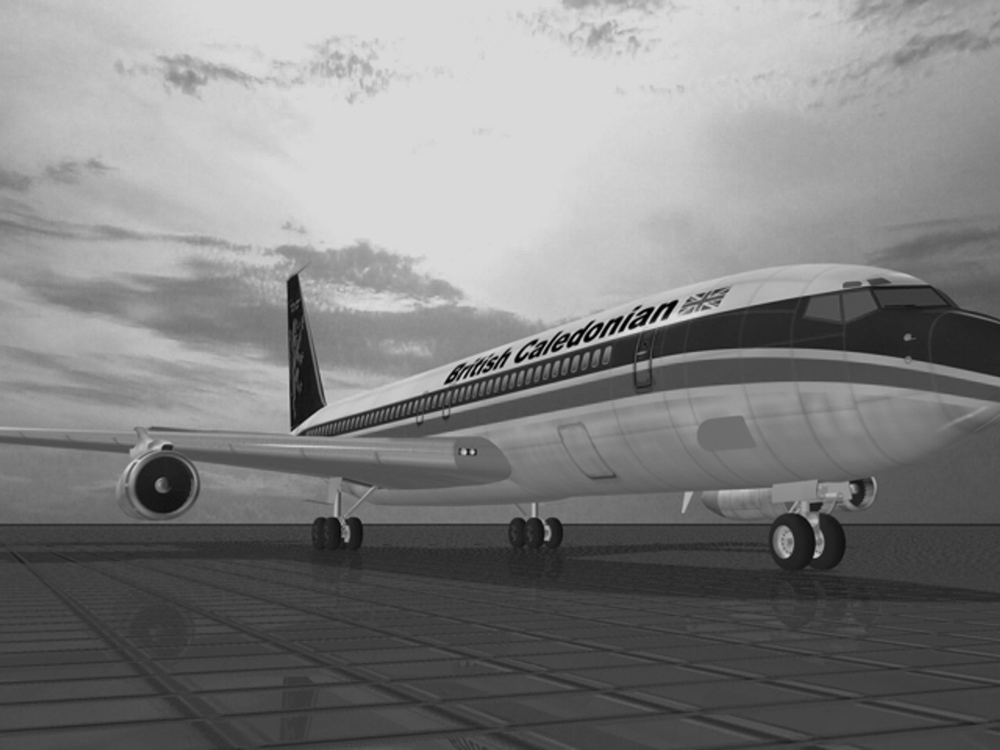 3d B 707-300 British Caledonian Model