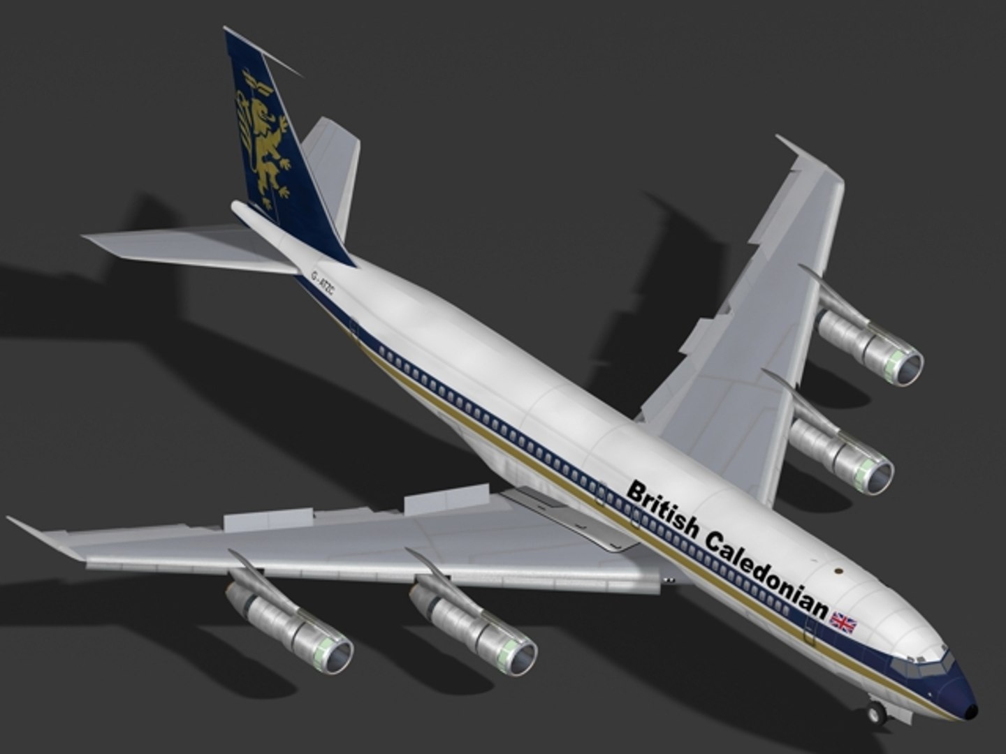 3d B 707-300 British Caledonian Model
