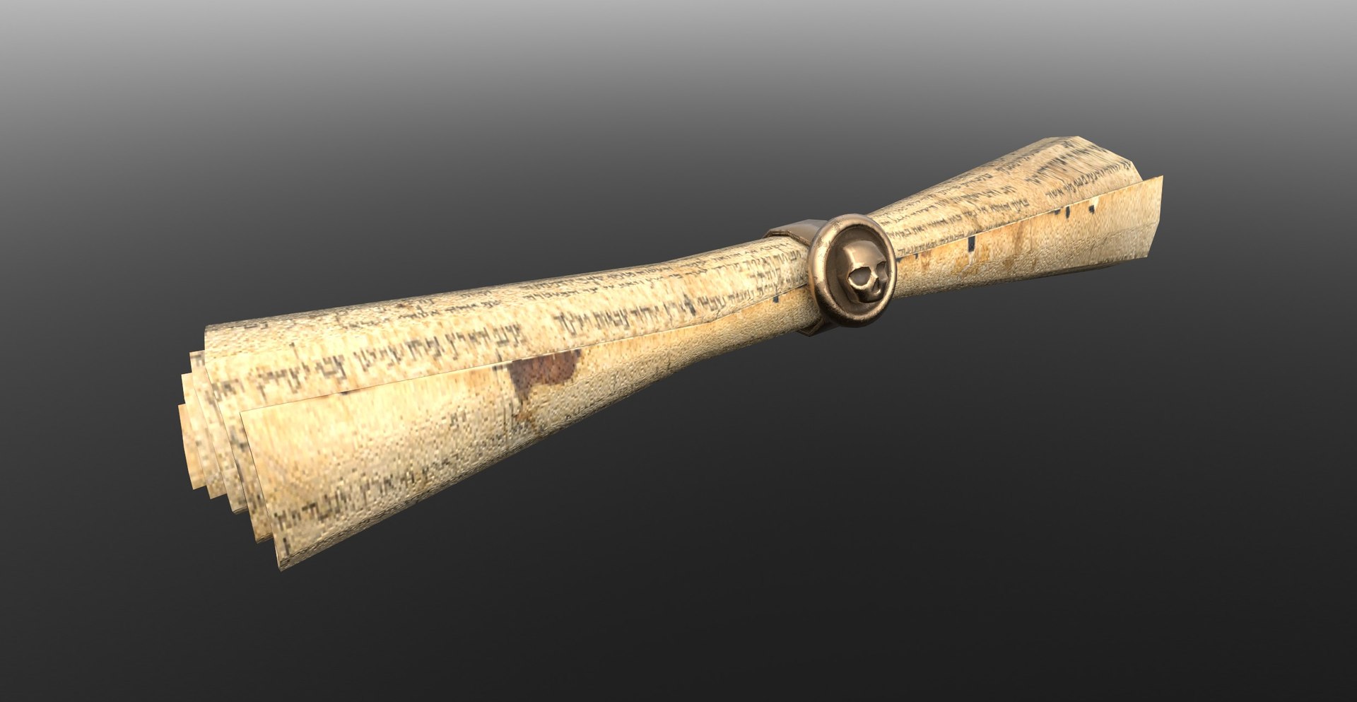 3D Ancient Scroll Parchment With Skull Seal - TurboSquid 2200120