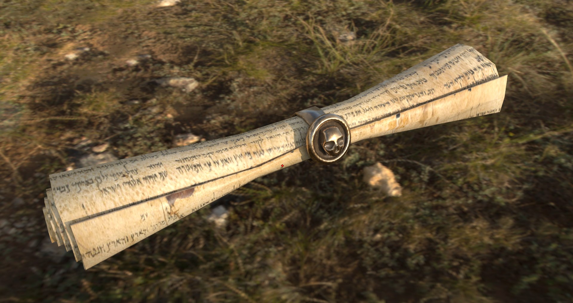 3D Ancient Scroll Parchment With Skull Seal - TurboSquid 2200120