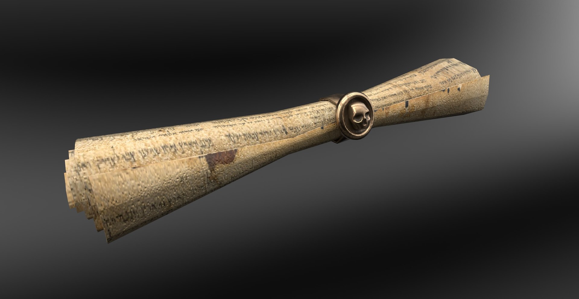 3D Ancient Scroll Parchment With Skull Seal - TurboSquid 2200120