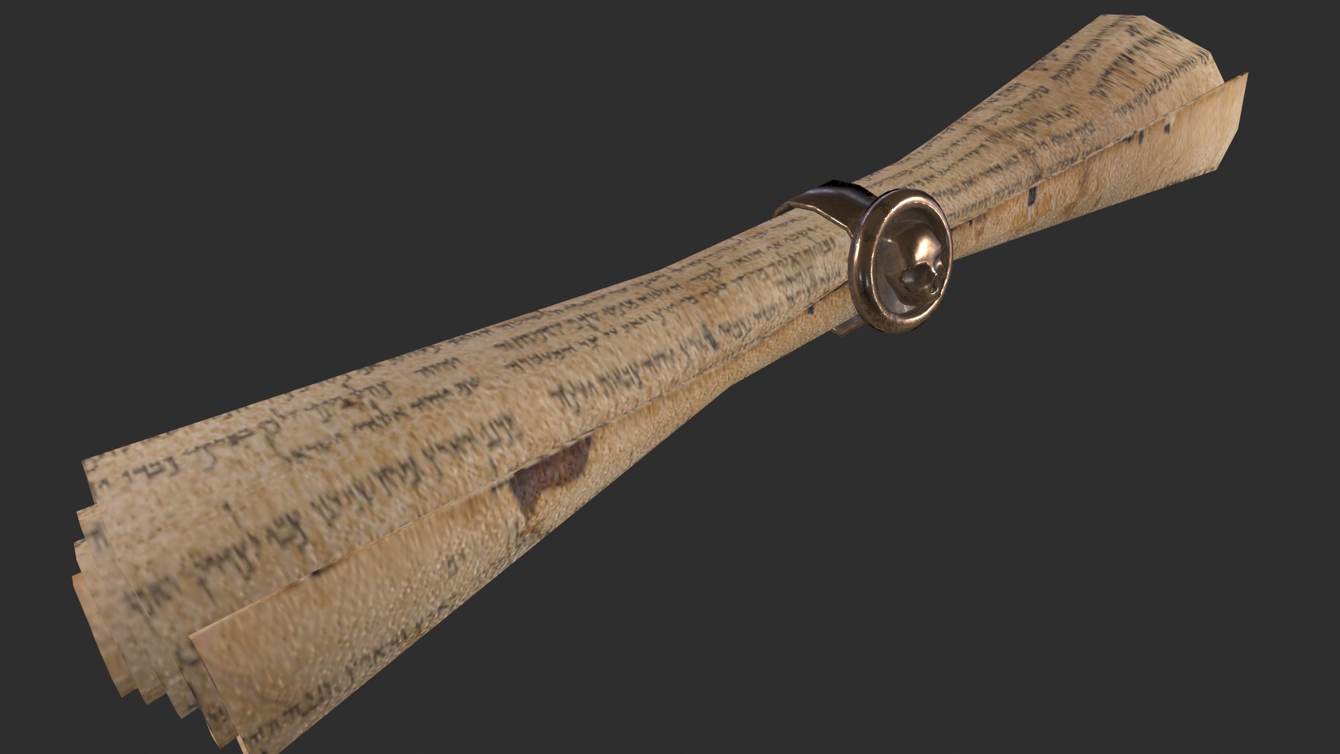 3D Ancient Scroll Parchment With Skull Seal - TurboSquid 2200120