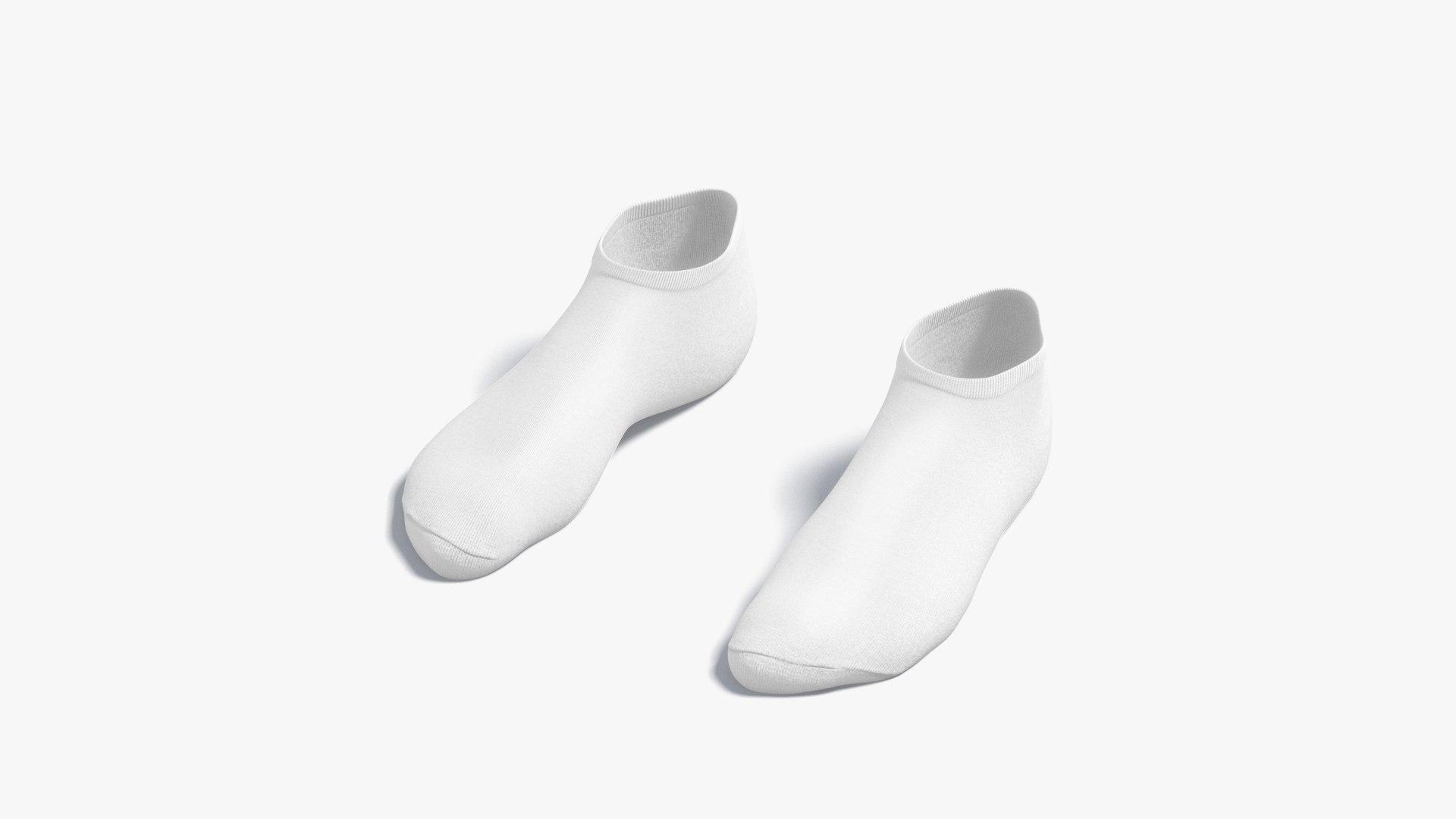 White Low-cut Socks - Fabric Sox Pair 3D Model - TurboSquid 1966622