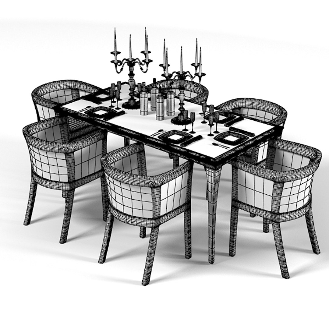Modern Dining Table 3d Model