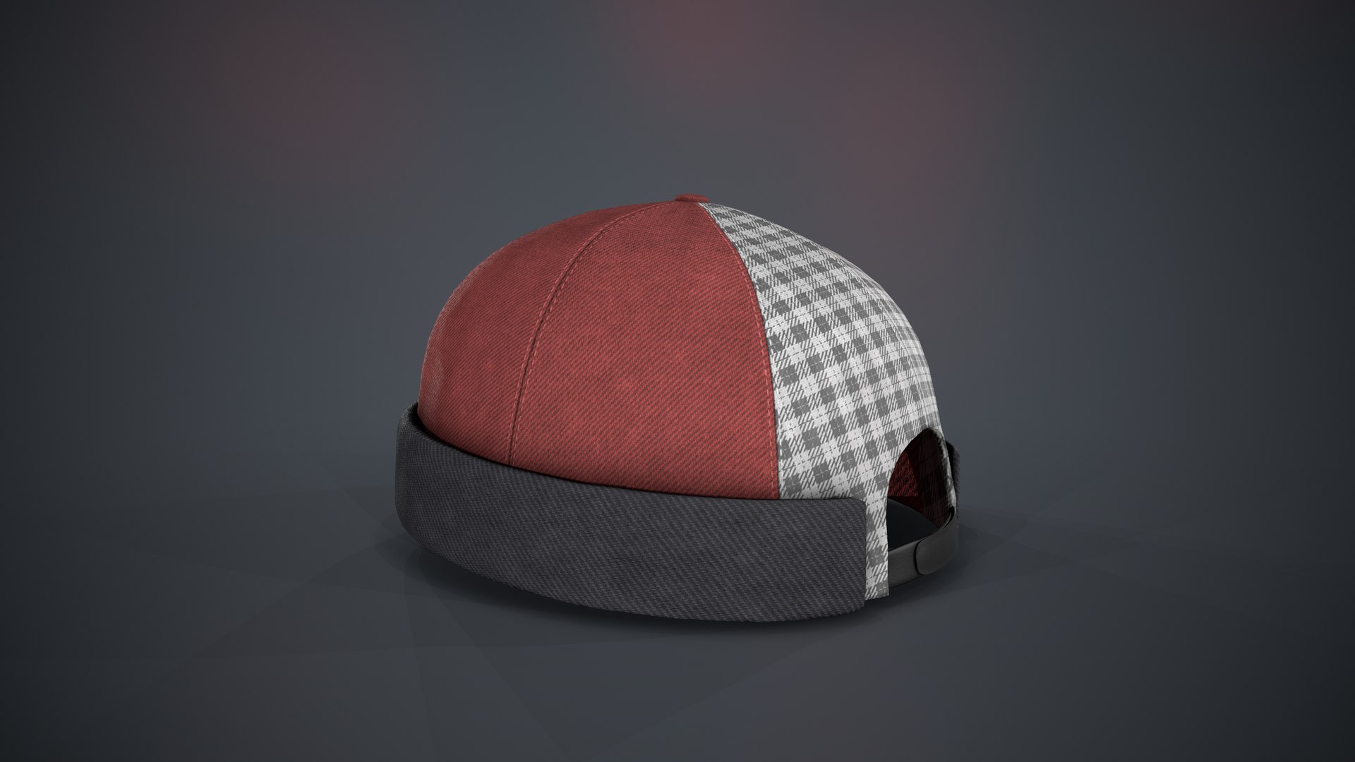 Red Jeans Brimless Cap Model - TurboSquid 1657534