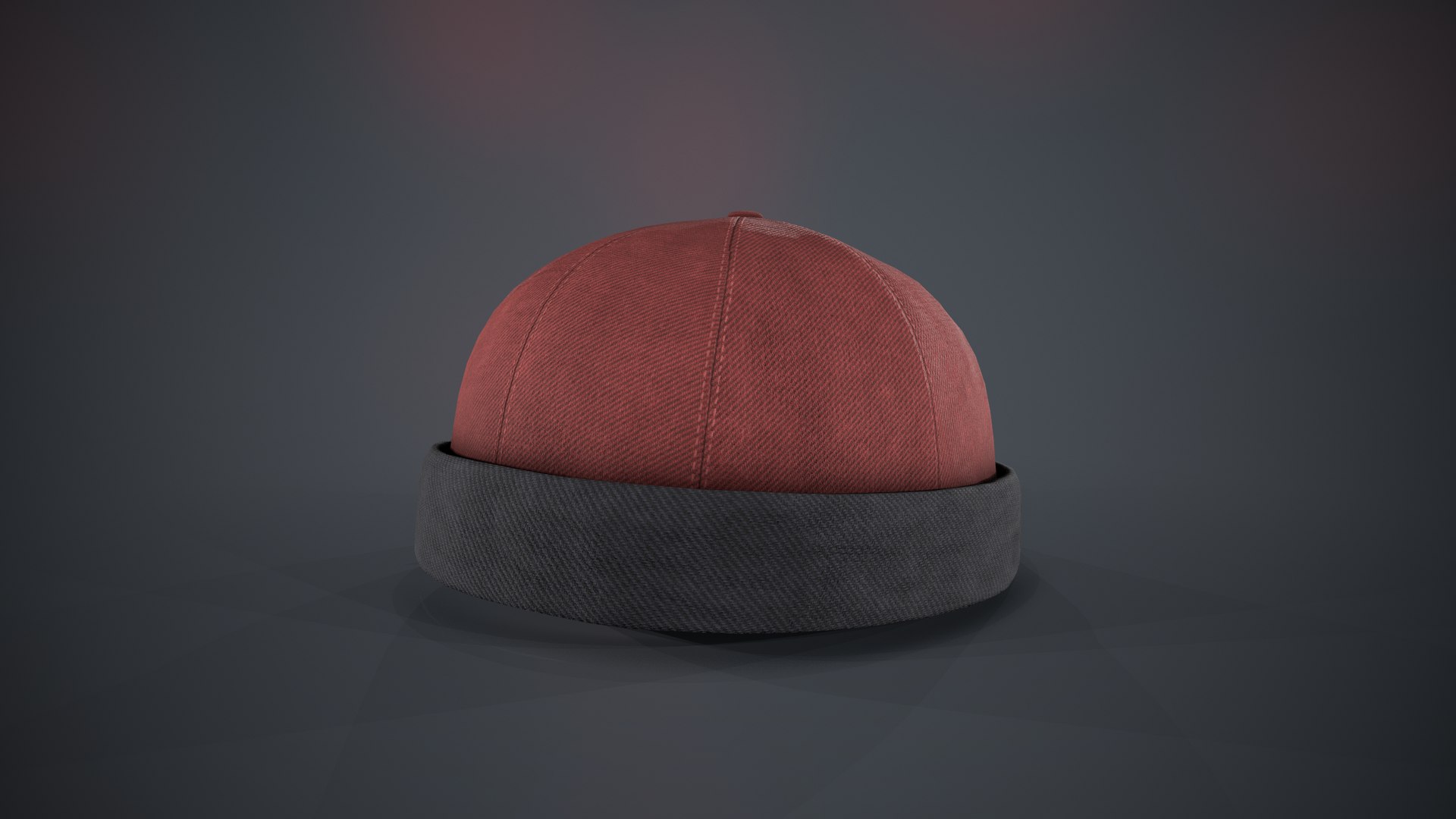 Red Jeans Brimless Cap Model - TurboSquid 1657534