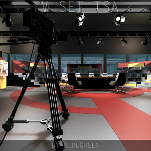 tv studio set 3d model