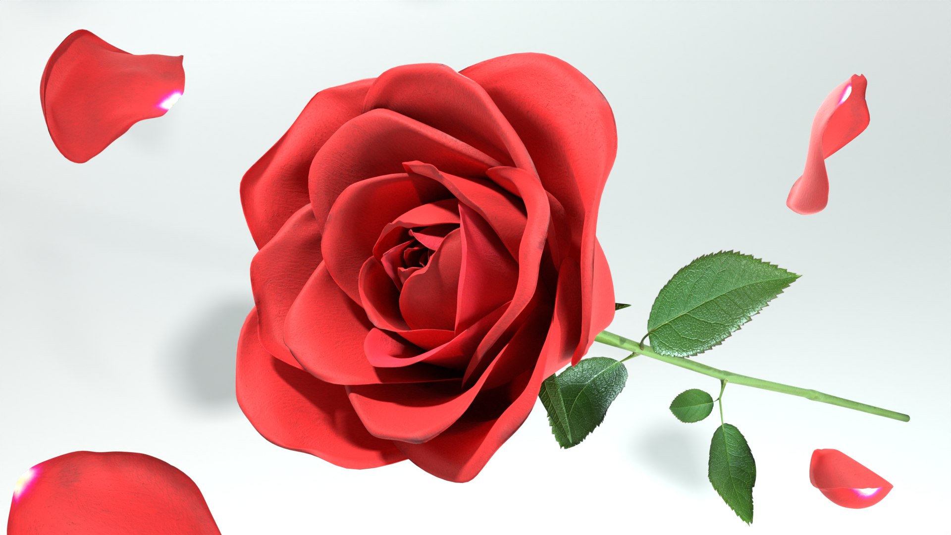 Red Rose 3D Model - TurboSquid 2043074