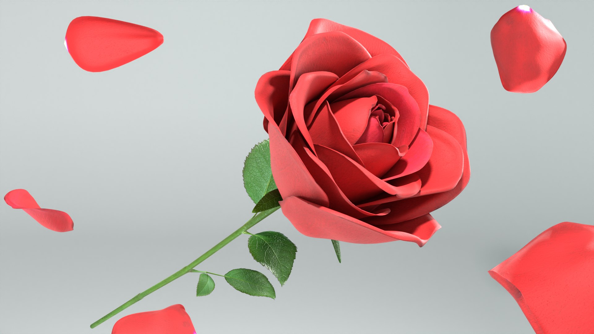 Red Rose 3D Model - TurboSquid 2043074