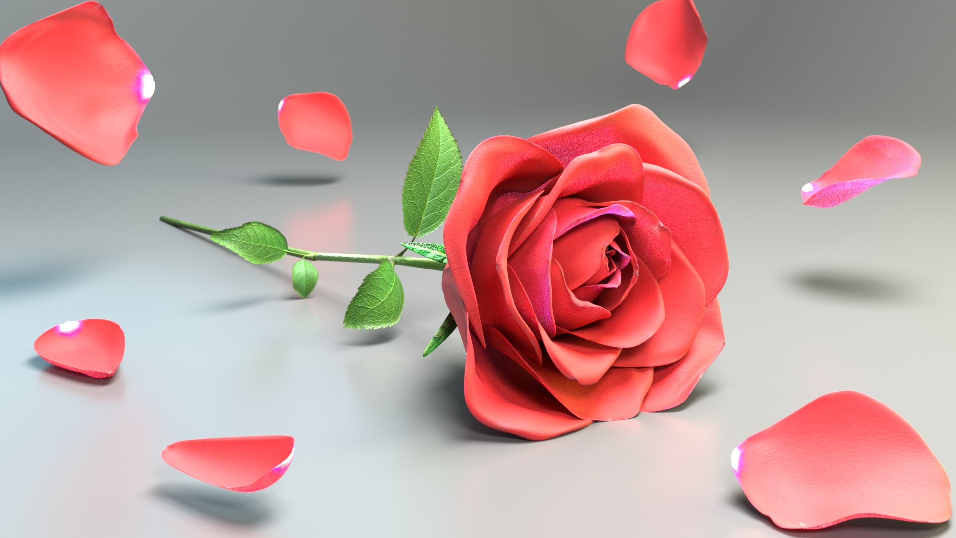 Red Rose 3D Model - TurboSquid 2043074