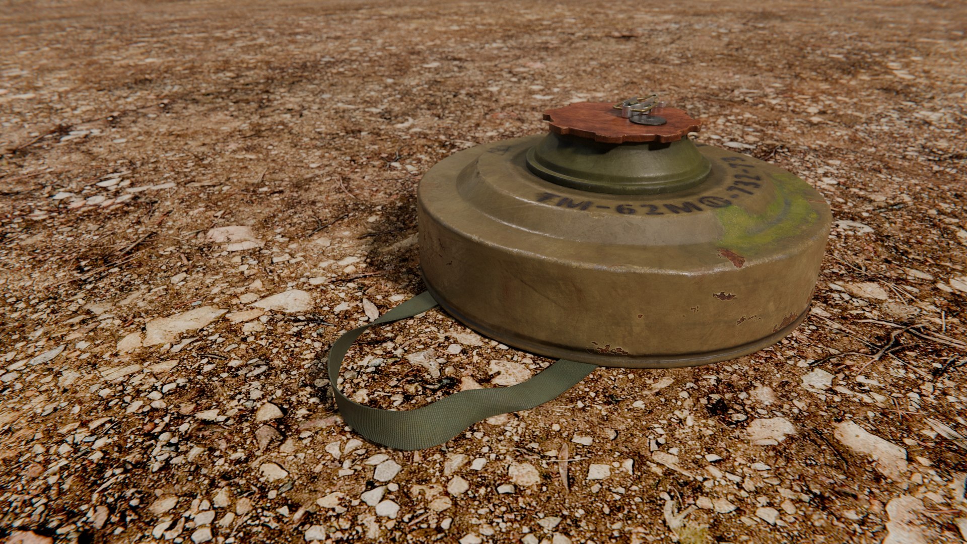 3D TM-62 Landmine Anti Tank Soviet Blast Mine TM62 - TurboSquid 2391618