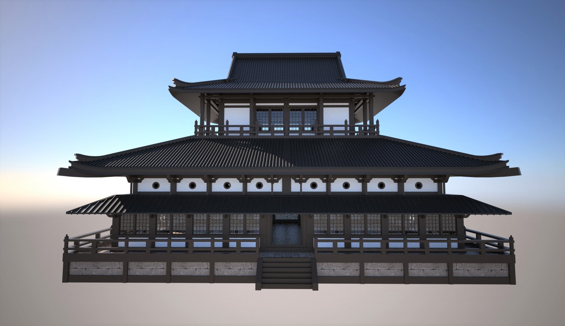 Traditional Japanese Temple 3D Model - TurboSquid 1206031