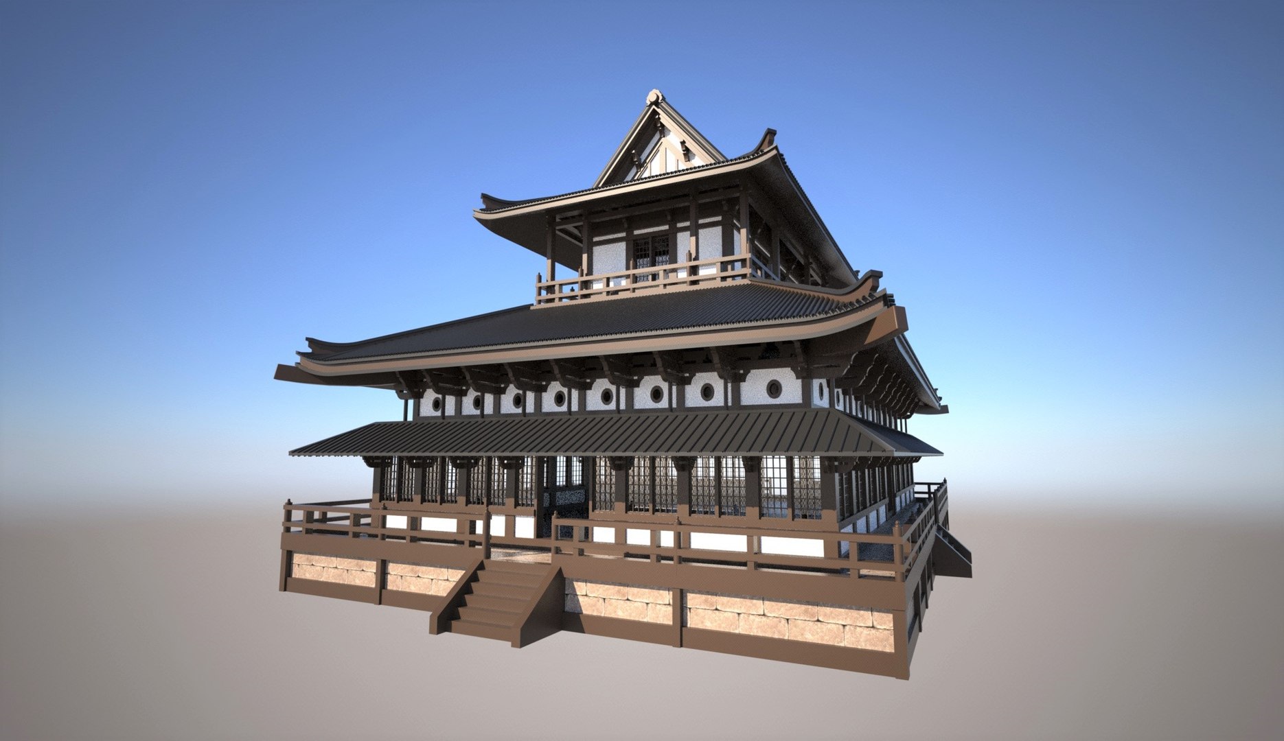 Traditional Japanese Temple 3D Model - TurboSquid 1206031
