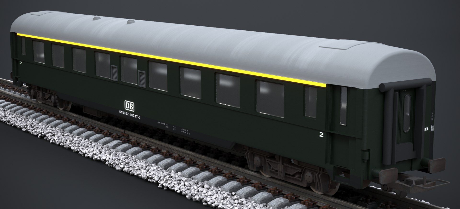 DB GREEN COACH KE-GPR-R-63-2023 2 3D model - TurboSquid 2175789