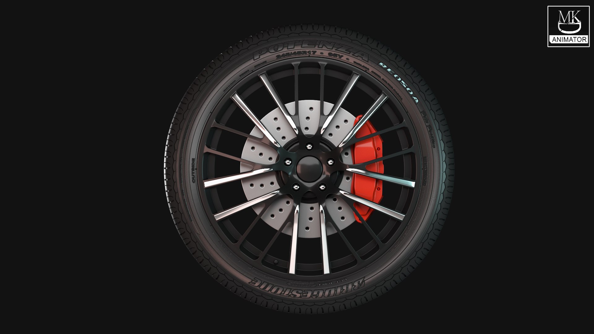 Car Rim Tire 3D Model - TurboSquid 2367614