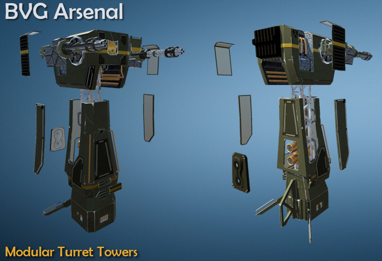 3D Modular Turret Tower Model - TurboSquid 1168385
