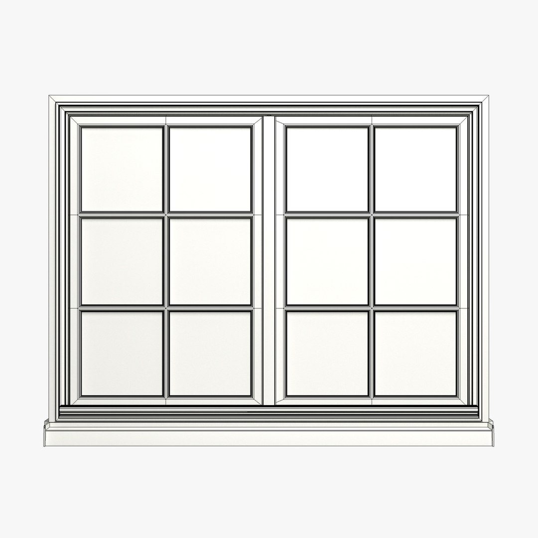 Double Window 3d Model