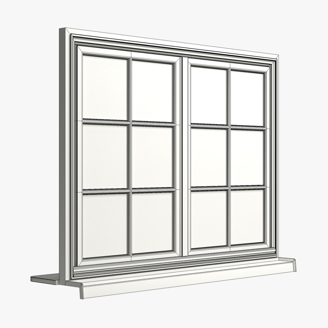 Double Window 3d Model