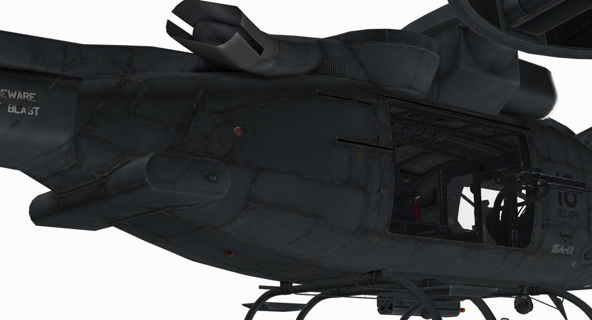 aerospatiale sa-2 samson helicopter 3d max