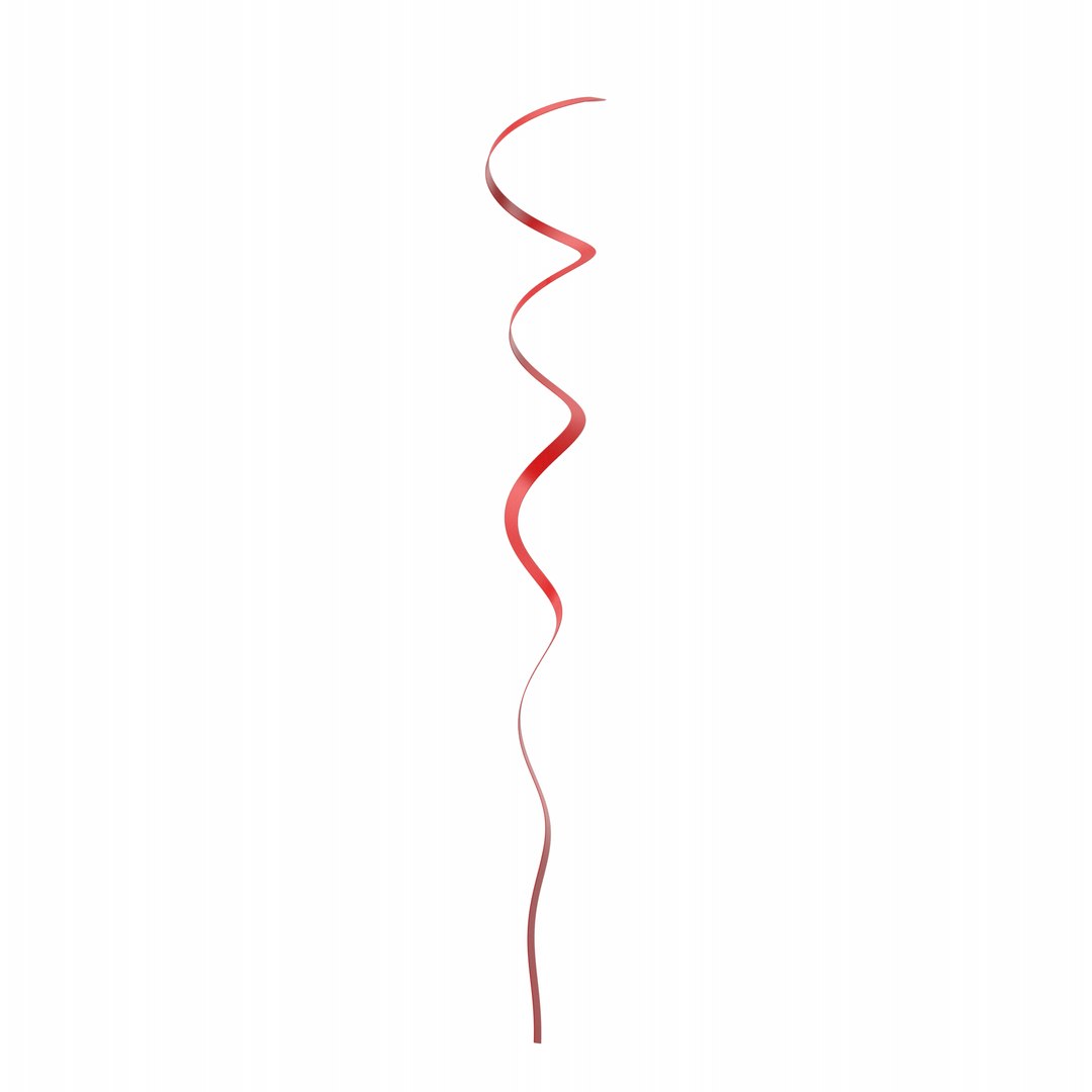 3D Red Curly Ribbon Model - TurboSquid 2145150