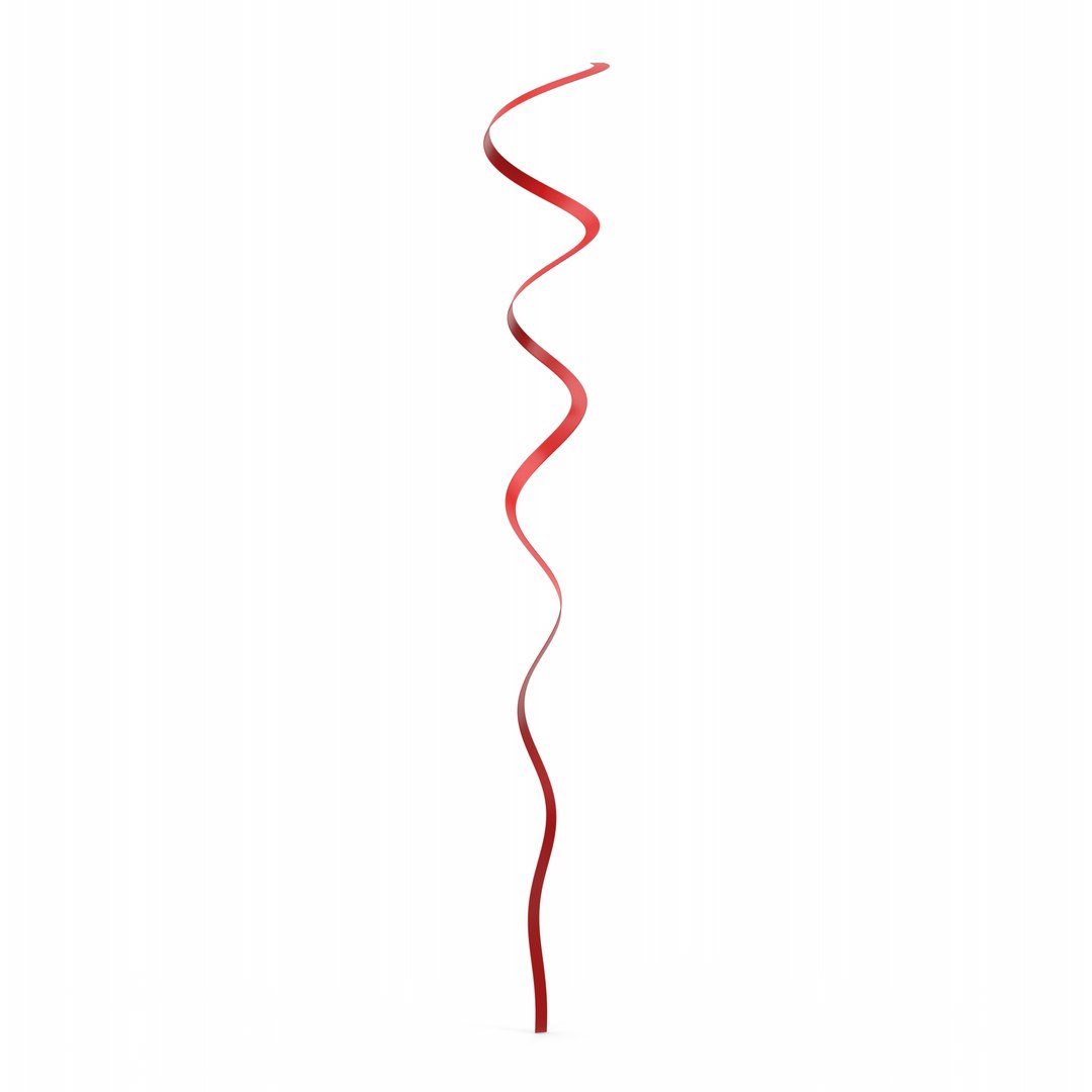 3D Red Curly Ribbon Model - TurboSquid 2145150