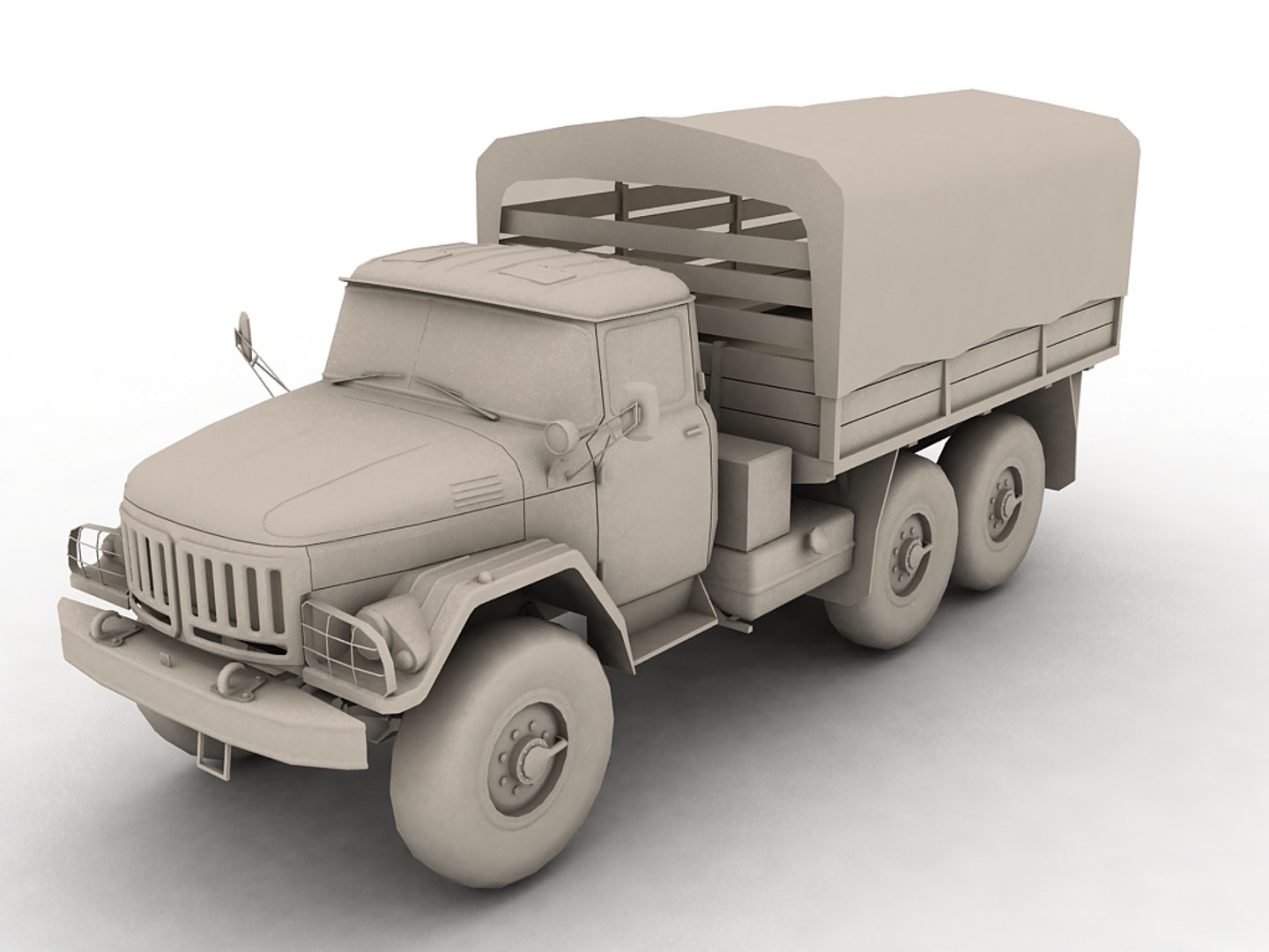Zil-131 Low-poly Soviet 3d Model