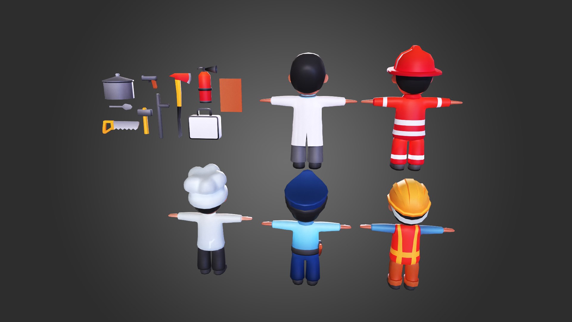 Hypercasual Characters - Professions 3D Model - TurboSquid 2331417
