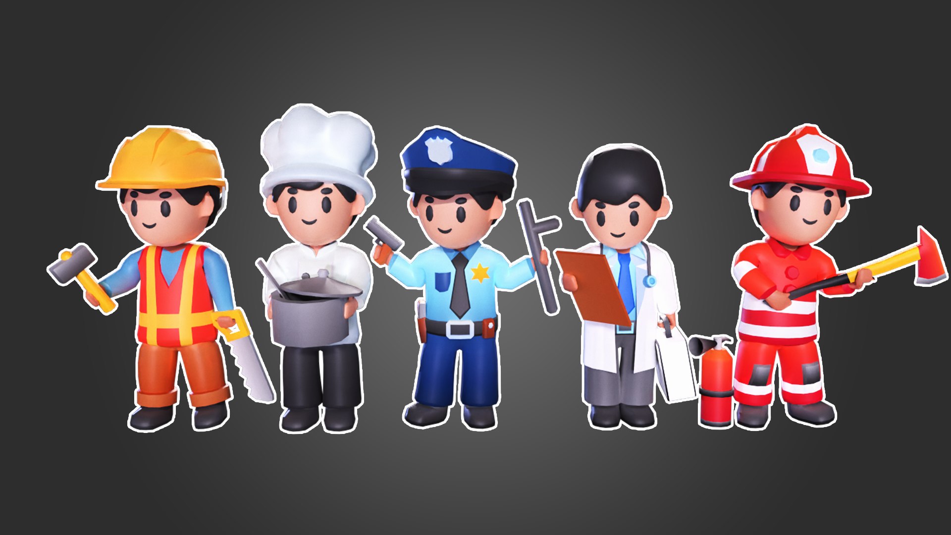 Hypercasual Characters - Professions 3D Model - TurboSquid 2331417