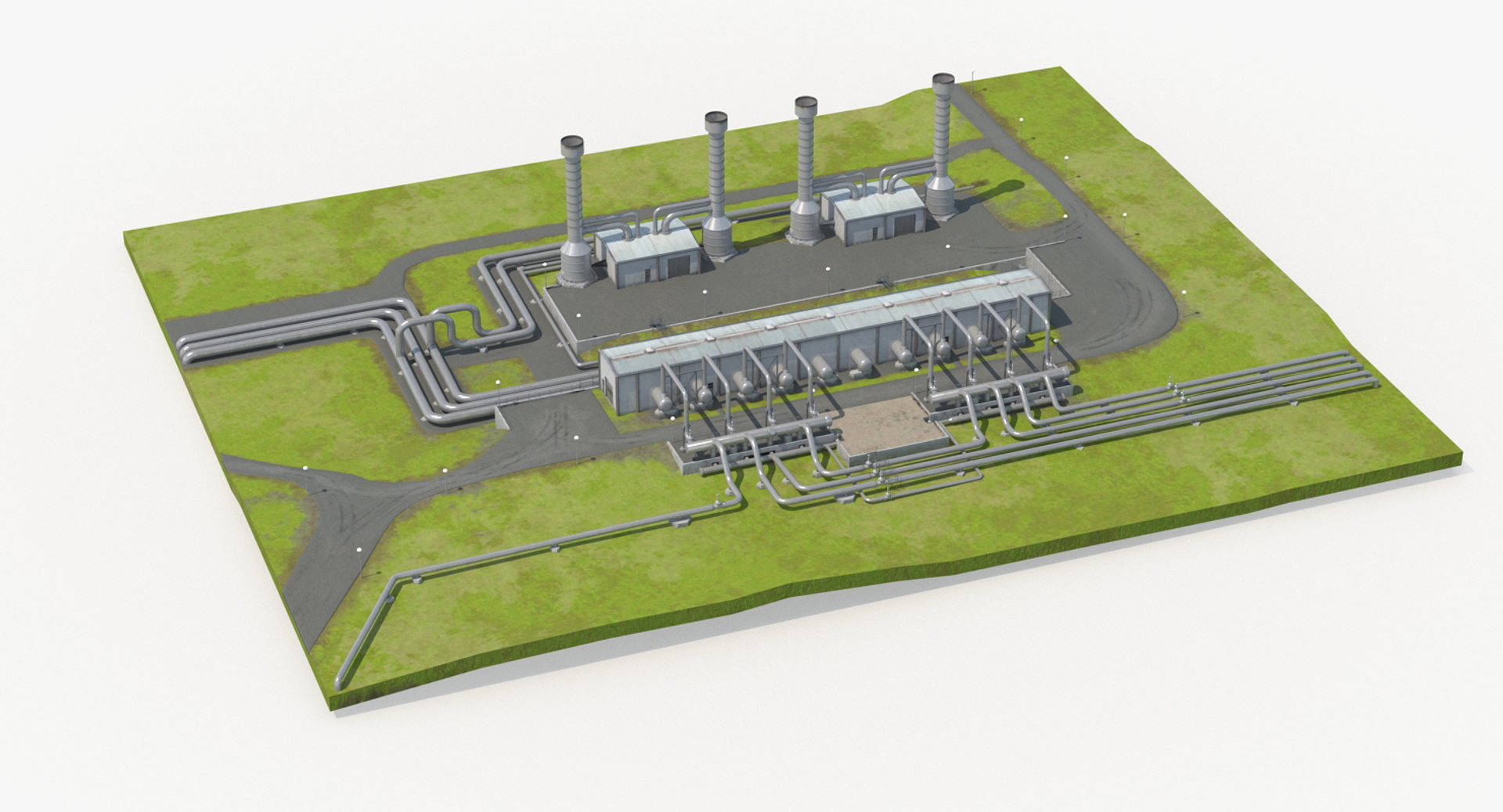 Geothermal Power Plant Model - TurboSquid 1260647