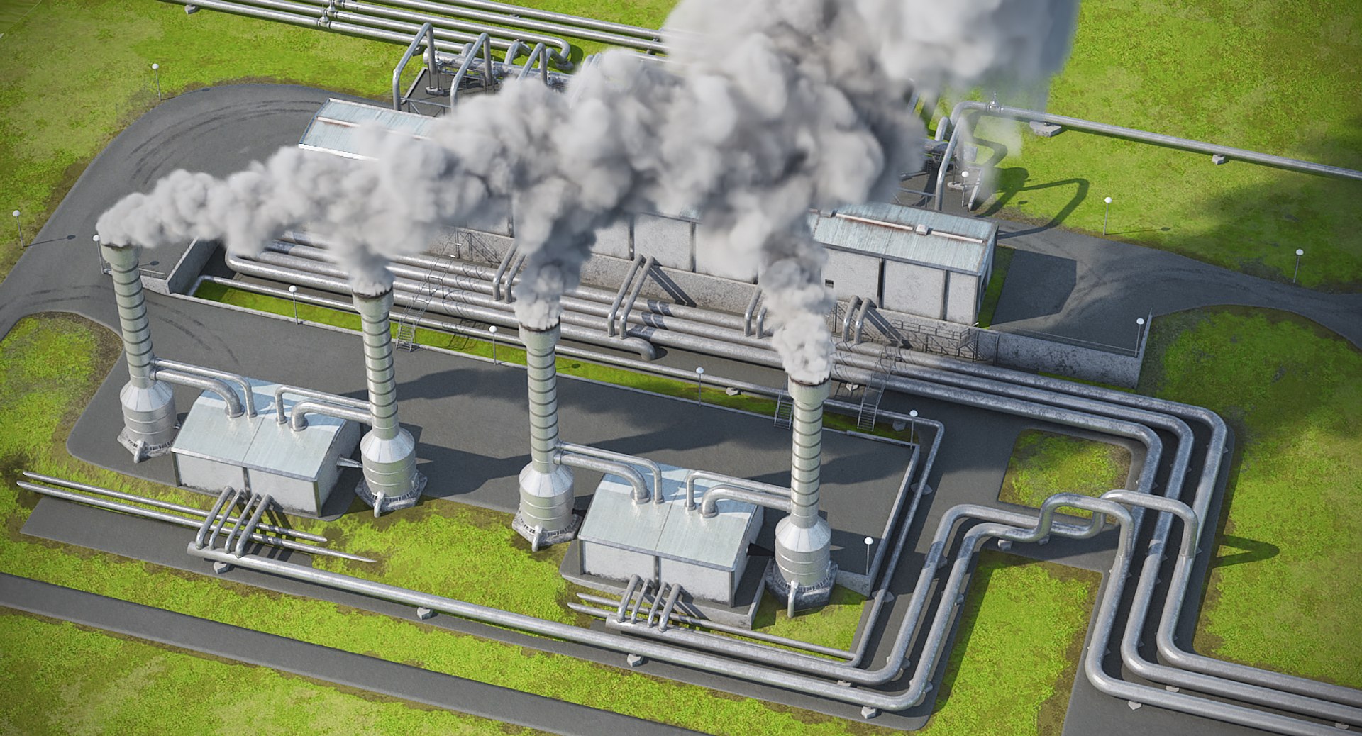Geothermal power plant model - TurboSquid 1260647