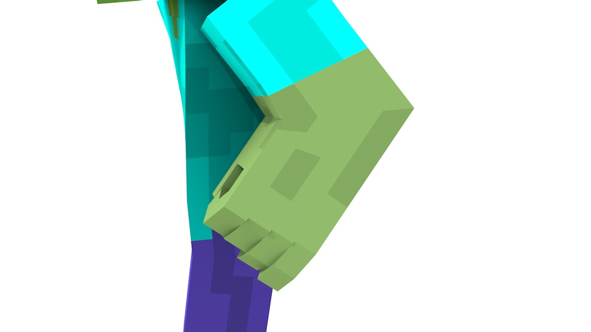 3d Model Minecraft Zombie