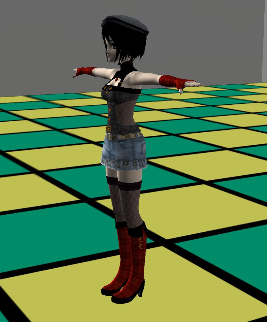Rigged Anime Female Dance 3d Model
