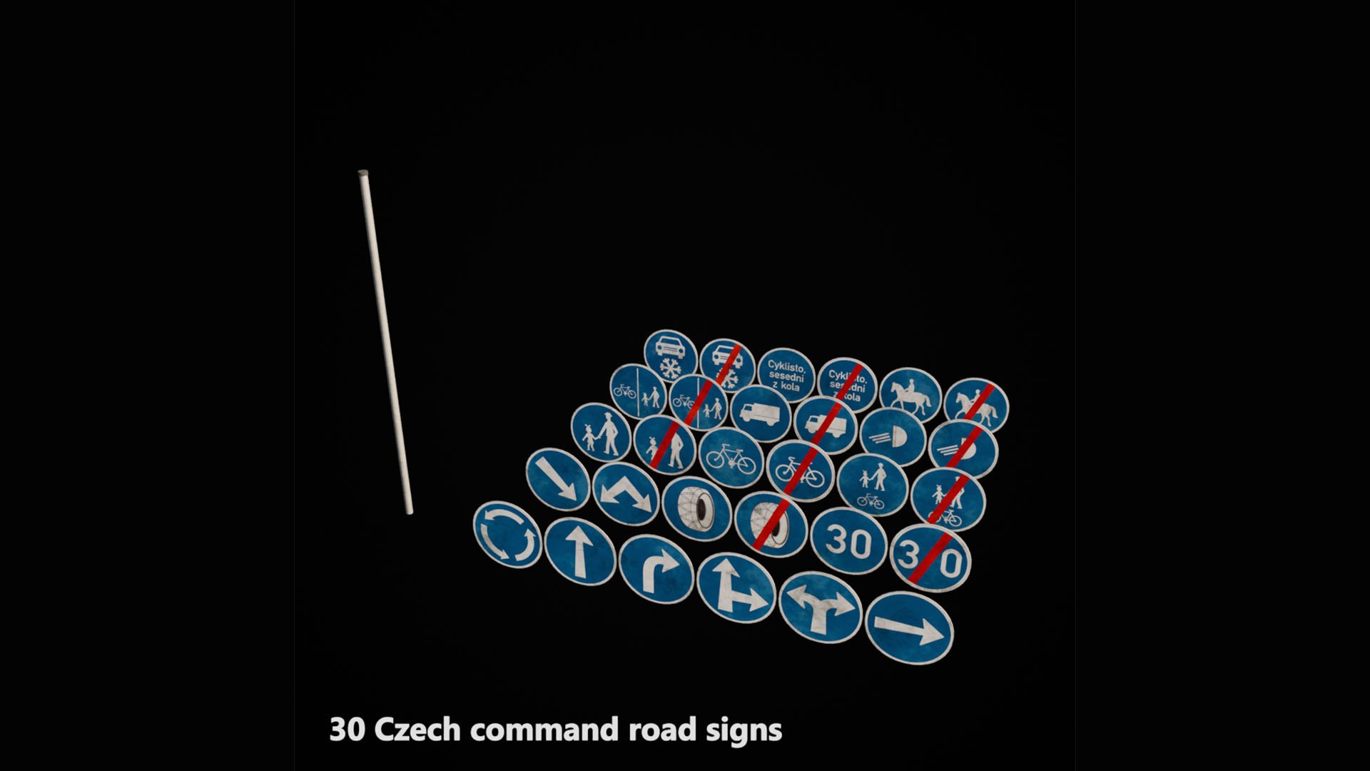 3D Model Czech Street Signs Pack - Commands - TurboSquid 2249856