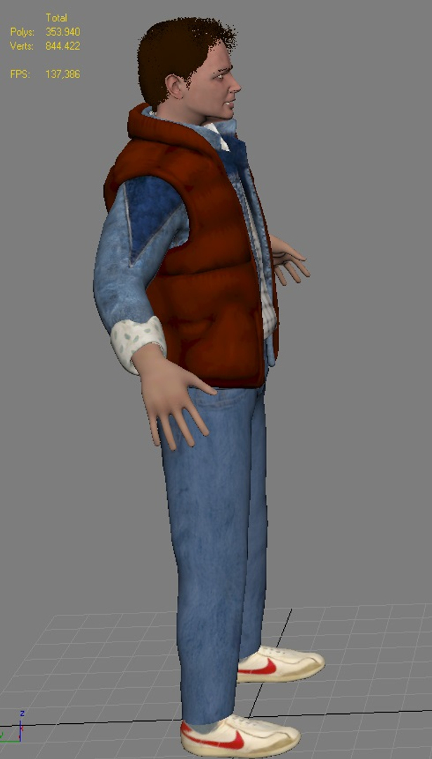 michael marty mcfly character 3d model