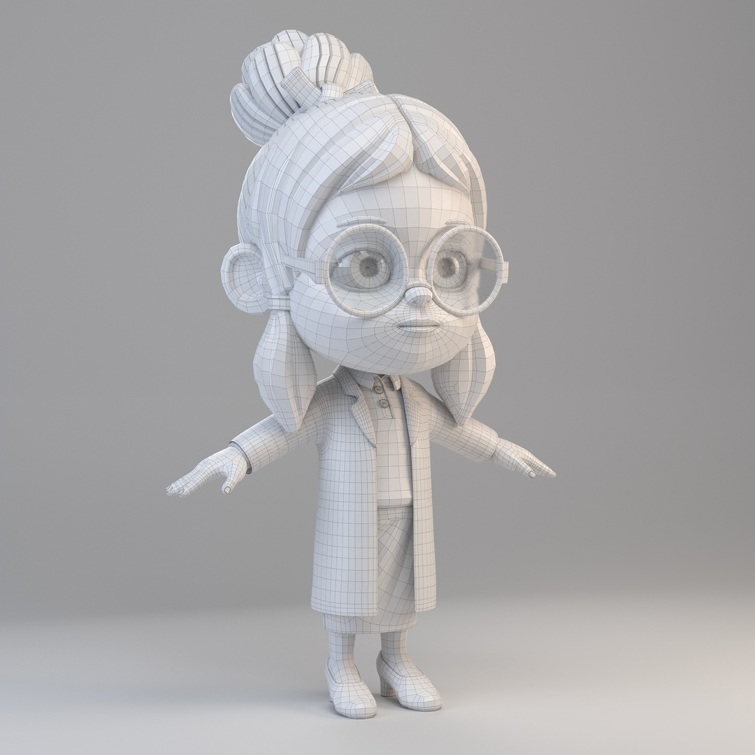 3D cartoon scientist girl - TurboSquid 1587126