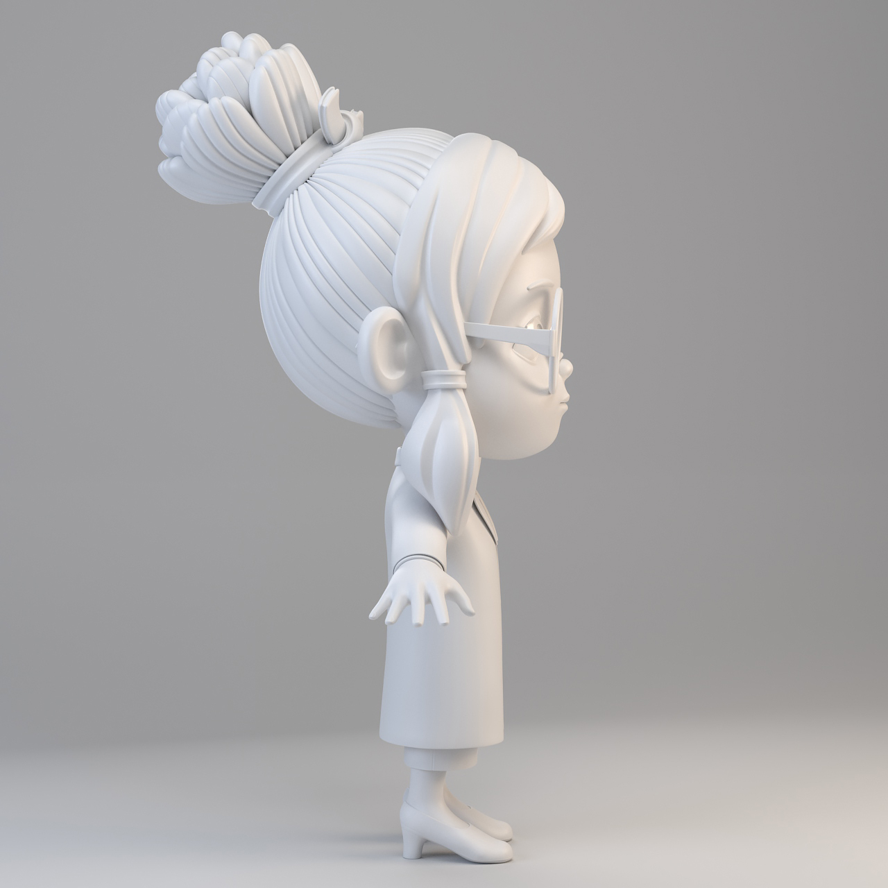 3D cartoon scientist girl - TurboSquid 1587126