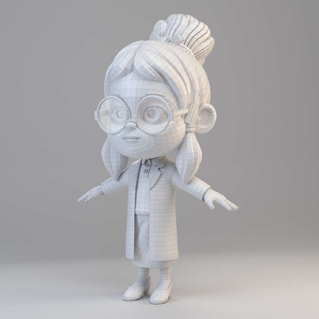 3D cartoon scientist girl - TurboSquid 1587126