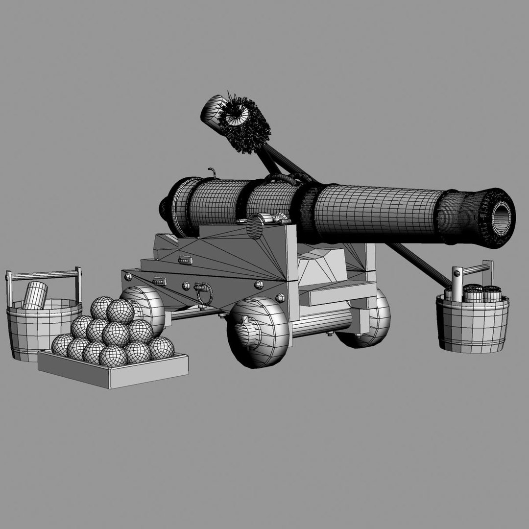 English Cannon Gun 1 3d Max