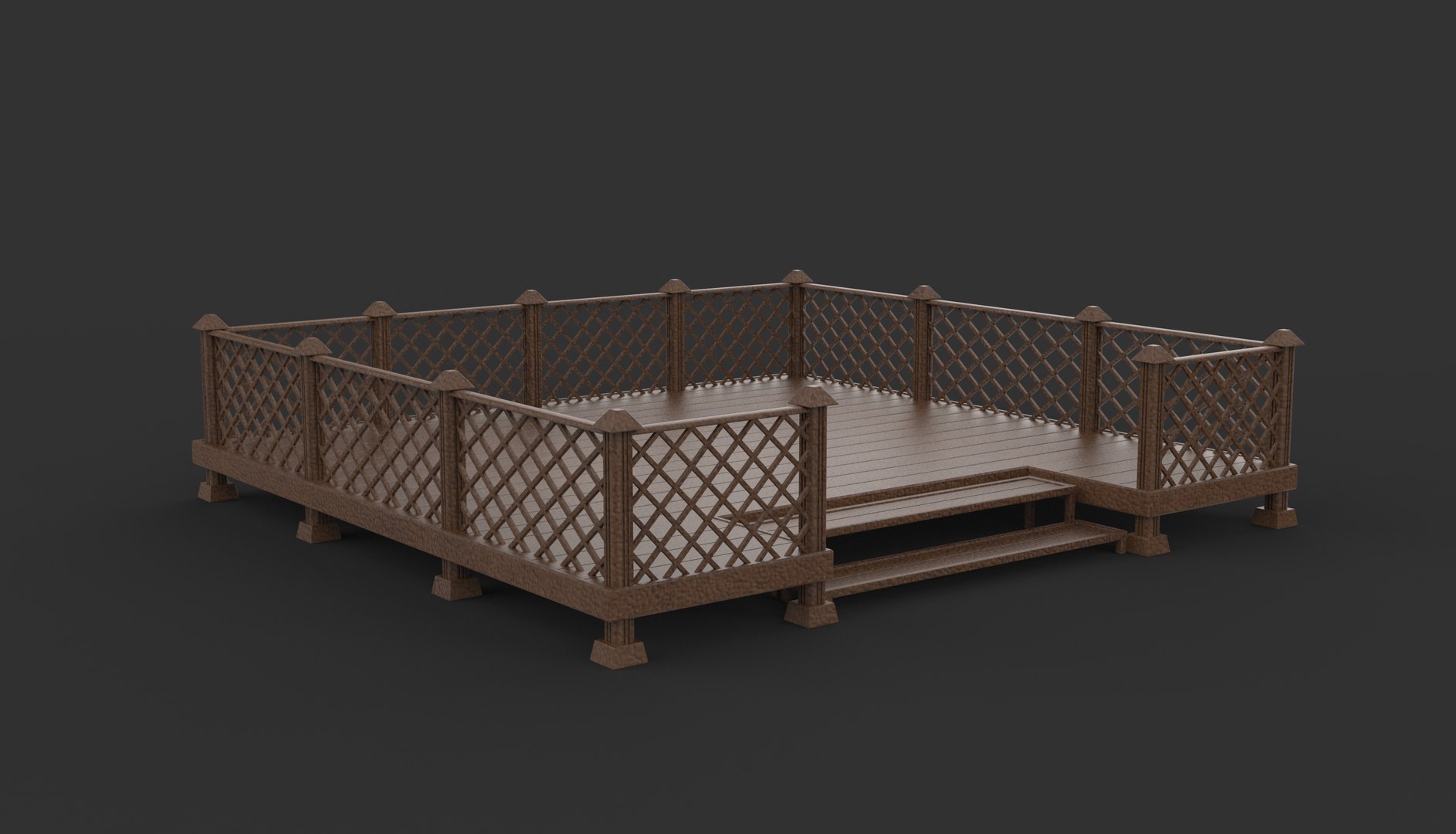 3D Model Wooden Terrace 3D Model - TurboSquid 2406401