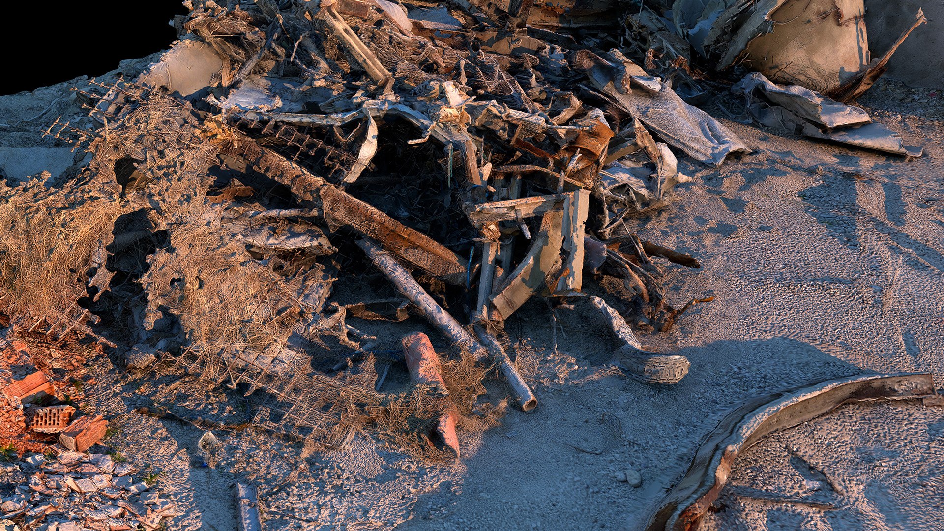 3D Gravel Rubble Pile 01 - 3D Model Scan Of Concrete Wall And Flooring ...