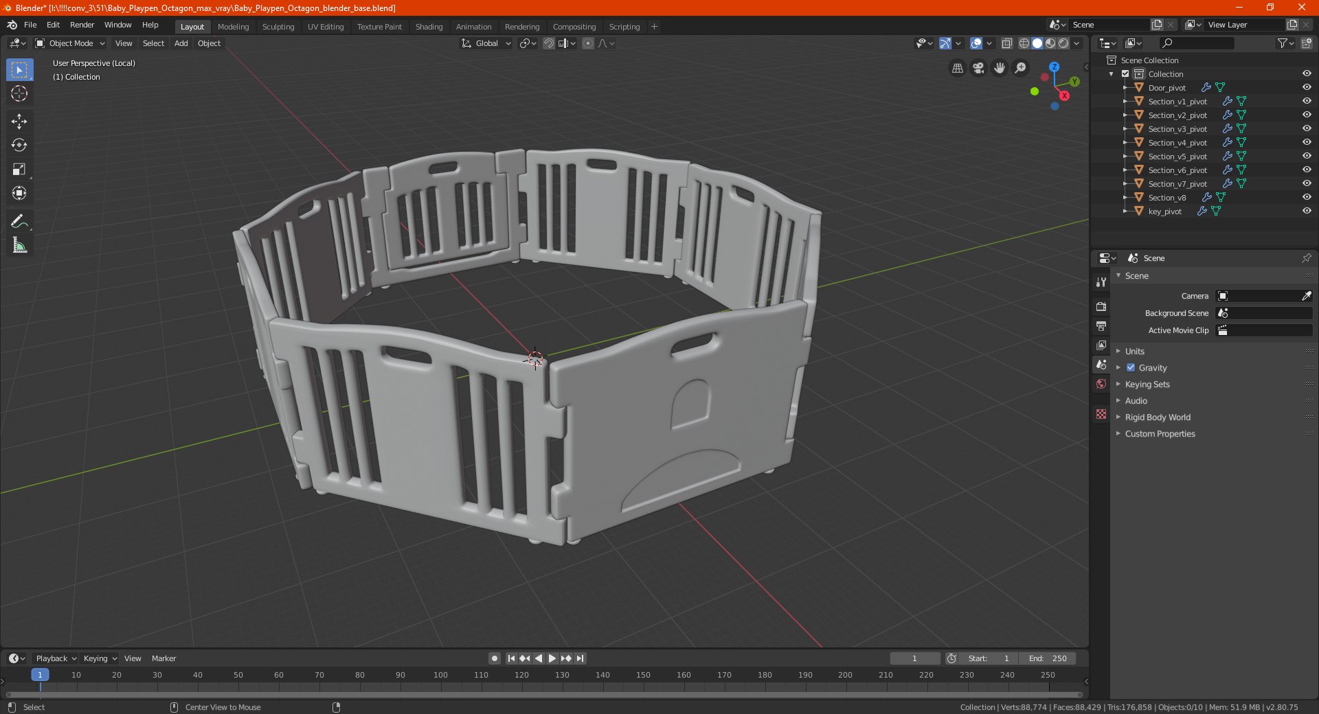 Baby Playpen Octagon 3D - TurboSquid 1838071