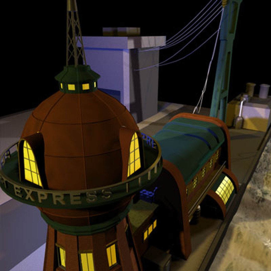 Planet Express 01 Future City 3d Model