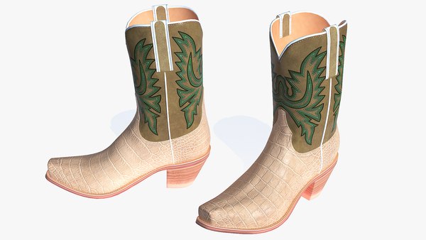 modelo 3d Cowgirl Boots 2 Pairs - TurboSquid 2071999