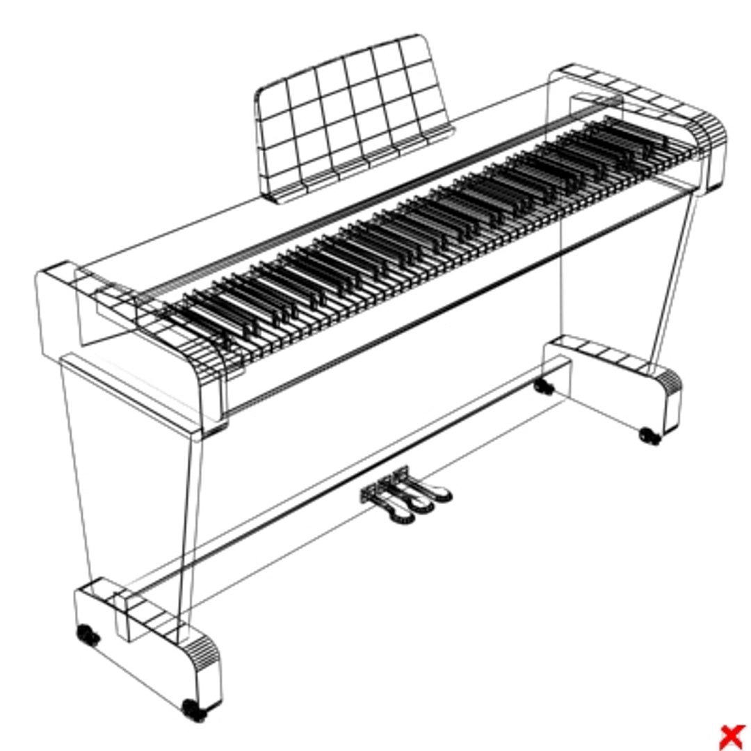 3d Model Of Keyboard Instrument Electric