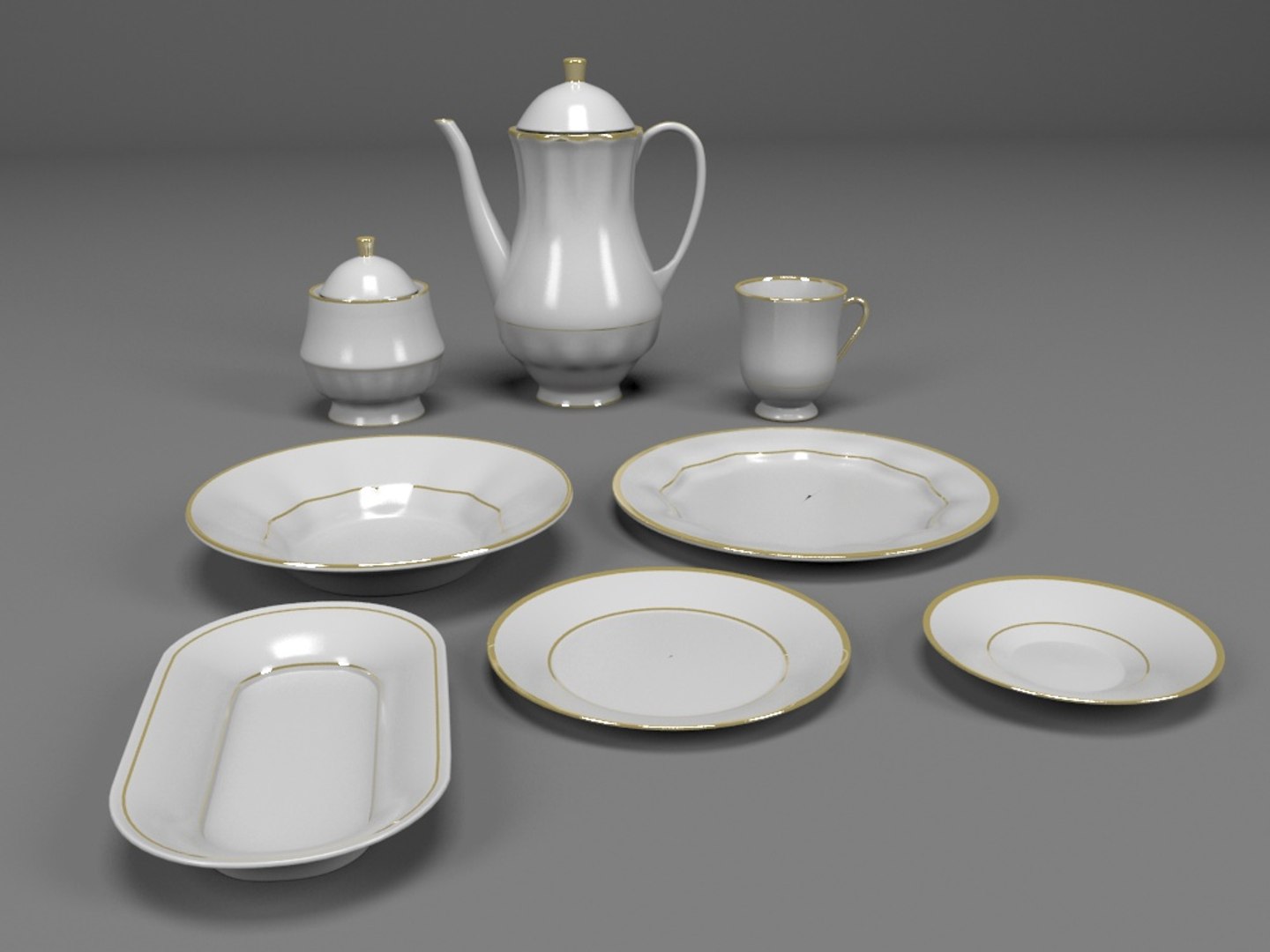 tea set 3d model