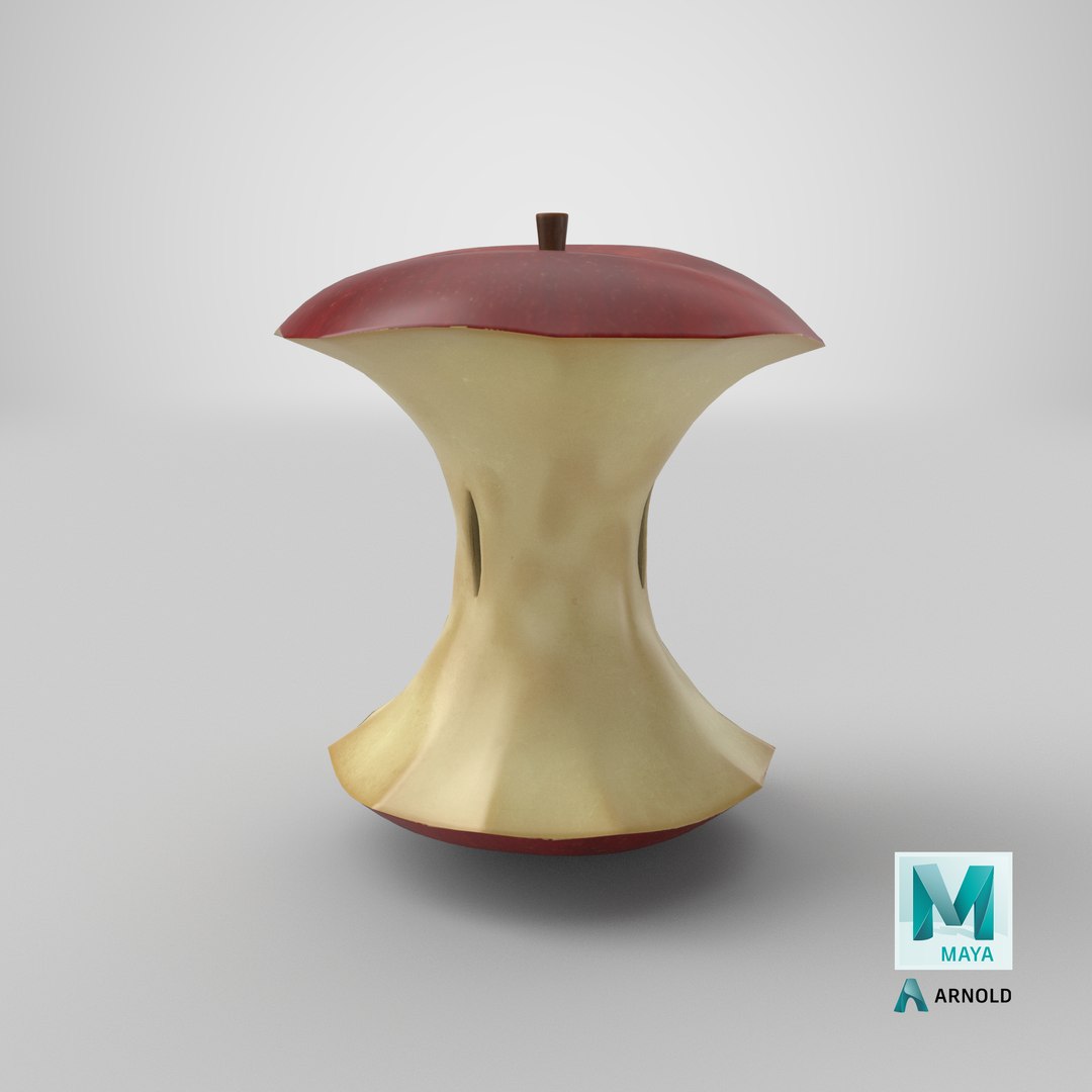 Cartoon Red Apple Core 3D Model - TurboSquid 2086526