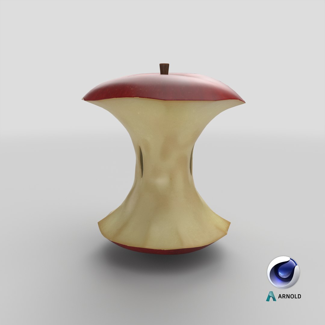 Cartoon Red Apple Core 3D Model - TurboSquid 2086526
