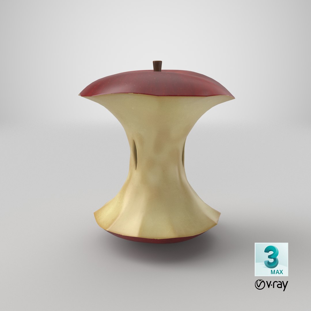 Cartoon Red Apple Core 3D Model - TurboSquid 2086526